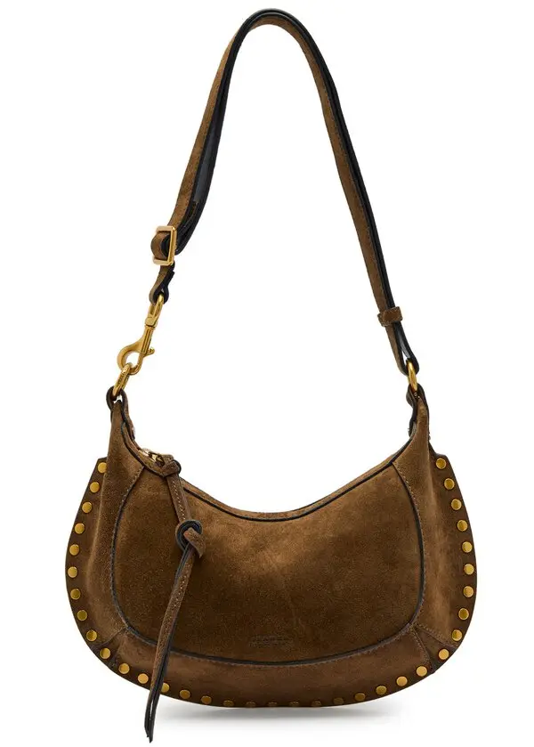 Isabel Marant Oskan Studded Suede Shoulder Bag