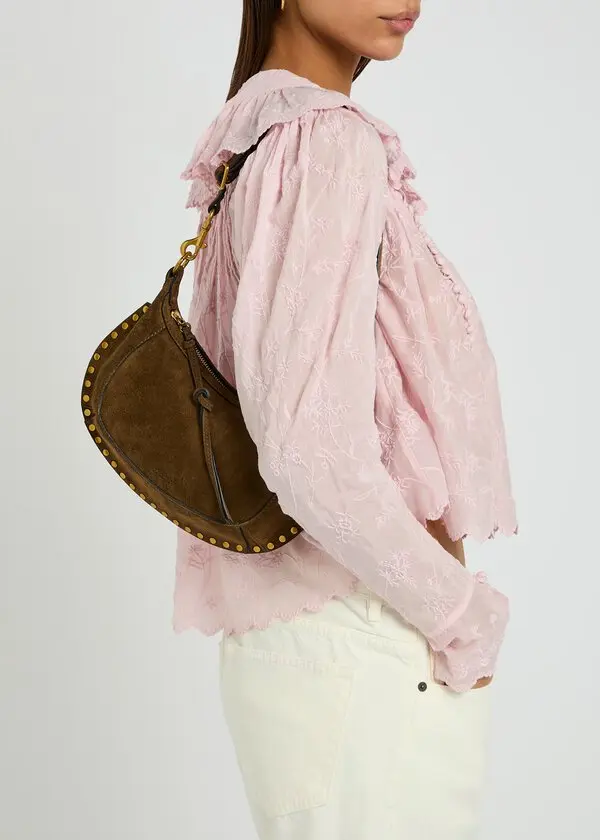 Isabel Marant Oskan Studded Suede Shoulder Bag