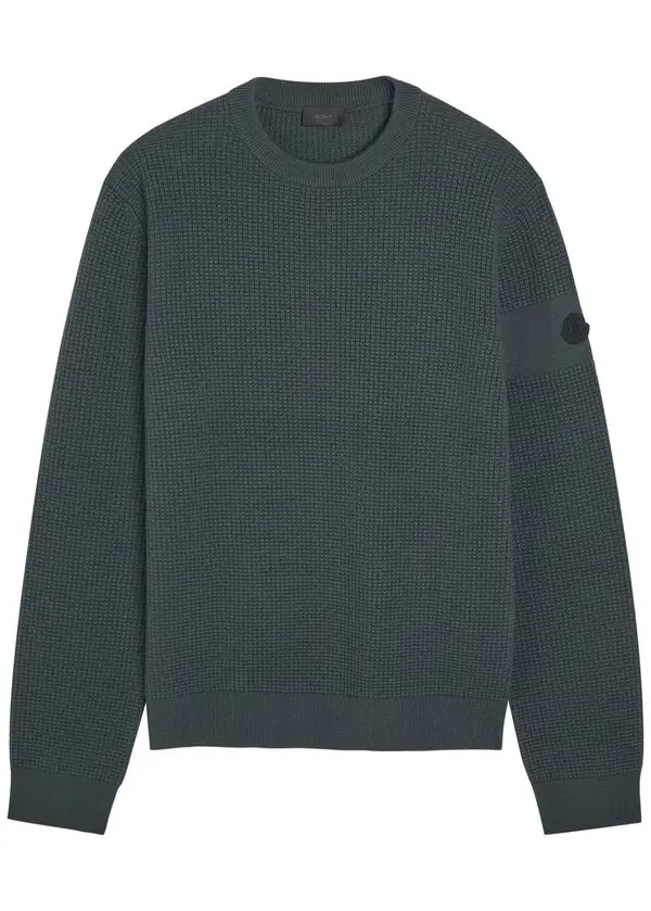 Moncler Logo Waffle-knit Wool Jumper