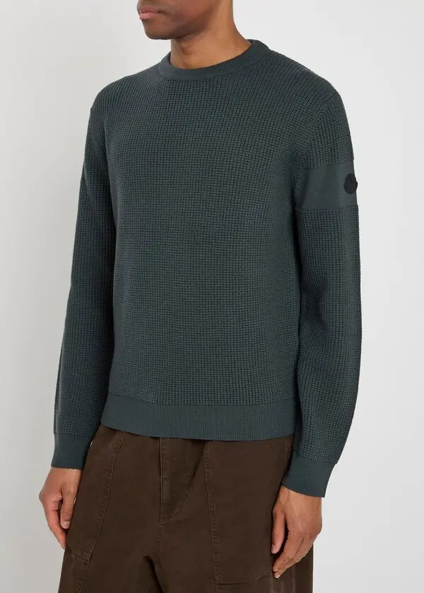Moncler Logo Waffle-knit Wool Jumper