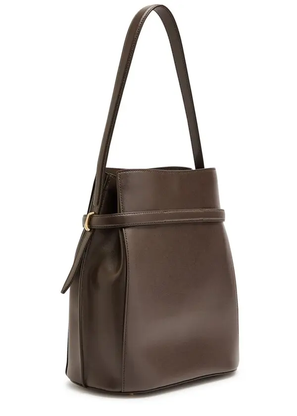 TOTEME Leather Bucket Bag - Chocolate