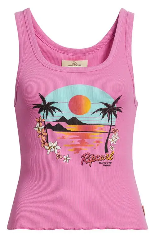 Rip Curl Hotel Malibu Graphic Tank - Pink
