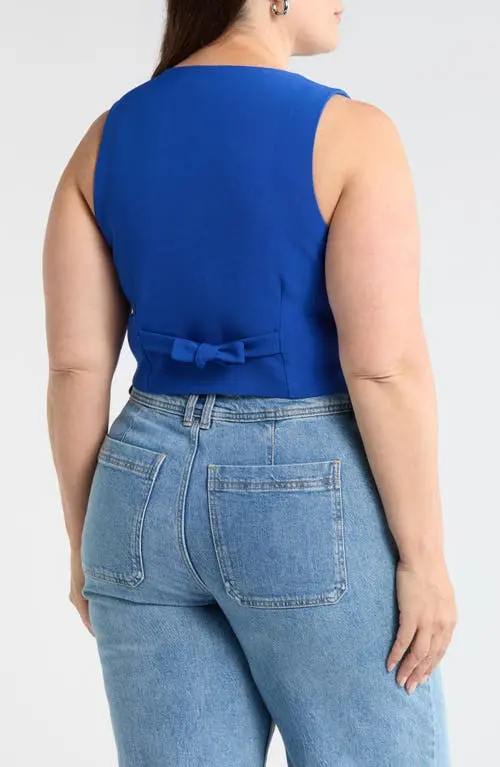 SUGARLIPS Stretch Woven Vest - Navy