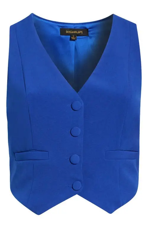 SUGARLIPS Stretch Woven Vest - Navy