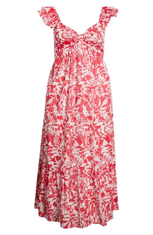 SUGARLIPS Aster Yare Smocked Cotton Midi Sundress