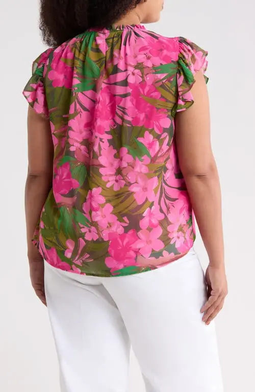 SUGARLIPS Floral Cap-sleeve Top