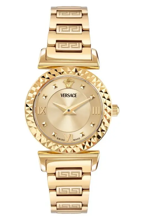 Versace Mini Vanity Bracelet Watch - Ip Yellow Gold