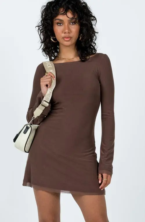 Princess Polly Lukea Long Sleeve Mesh Mini Dress
