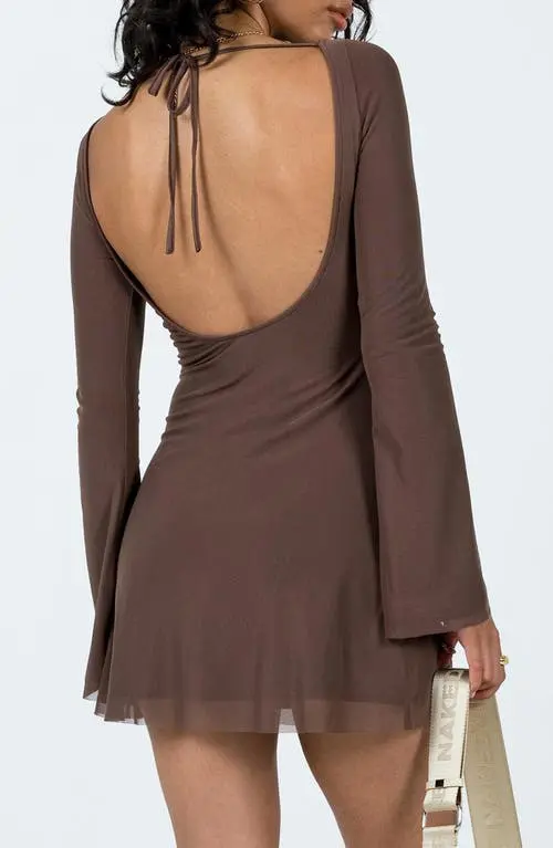 Princess Polly Lukea Long Sleeve Mesh Mini Dress
