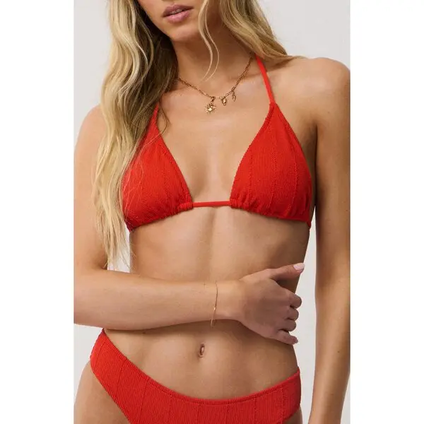 Rip Curl Vibe Surf Triangle Bikini Top - Red