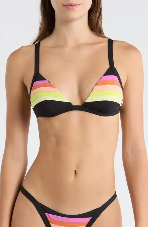 Rip Curl Surf Stripe Triangle Bikini Top - Black