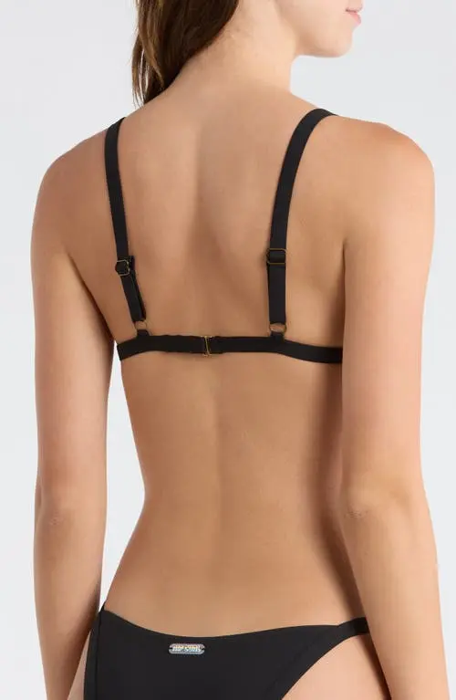 Rip Curl Surf Stripe Triangle Bikini Top - Black