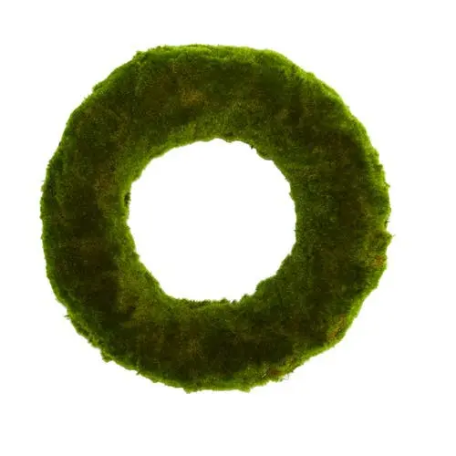 NEARLY NATURAL 18-in Moss Artificial Wreath - Green