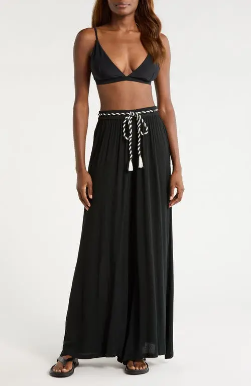 Elan Wide-leg Cover-up Pants - Black