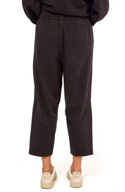 THREADS 4 THOUGHT Chantel Mineral Wash Crop Wide Leg Pants - Black