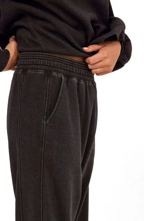 THREADS 4 THOUGHT Chantel Mineral Wash Crop Wide Leg Pants - Black