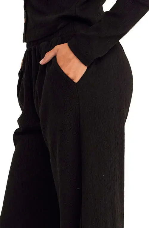 THREADS 4 THOUGHT Ivanna Textured Jersey Wide-leg Pants