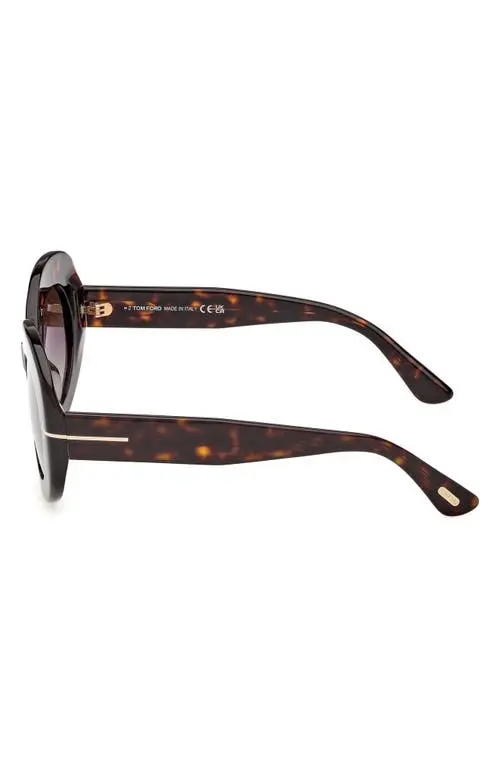 TOM FORD Claudette 51mm Round Sunglasses