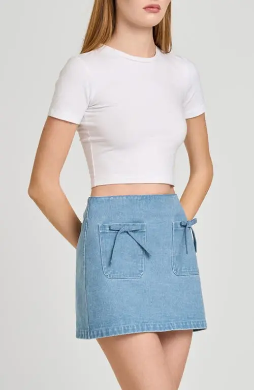 WAYF Dehlia Denim Miniskirt