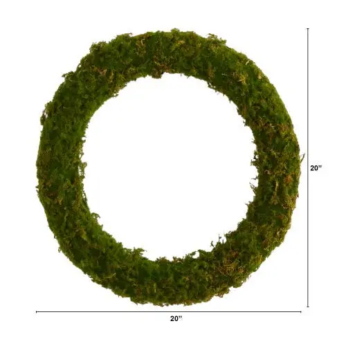 NEARLY NATURAL 20-in Moss Artificial Wreath