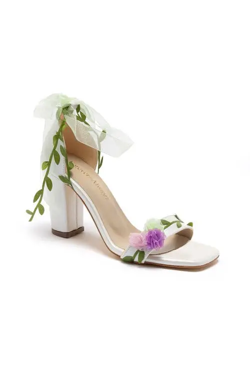 FOREVER & ALWAYS SHOES Floral Bridal Sandals