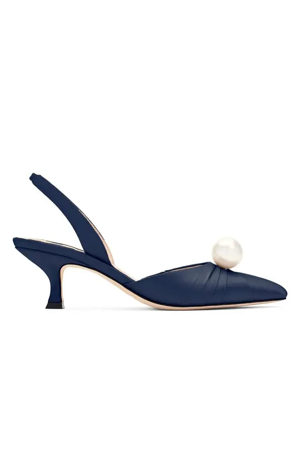 Sachin & Babi Vanderbilt Kitten Heel With Pearl Embellishment - Midnight