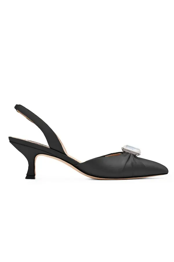 Sachin & Babi York Duchess Satin Kitten Heel - Black