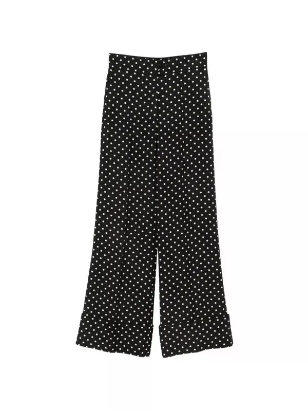 Valentino Garavani Polka-dot Cuffed Trousers - Black