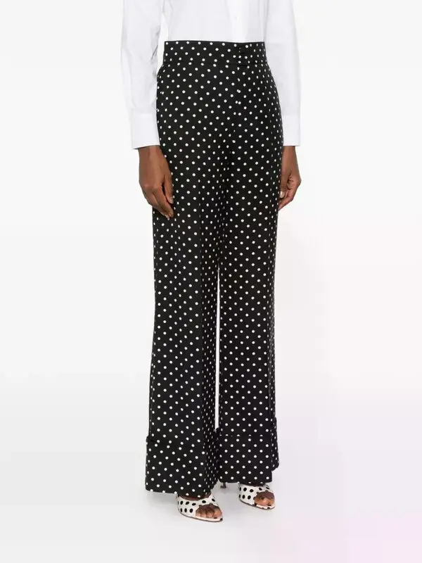 Valentino Garavani Polka-dot Cuffed Trousers - Black