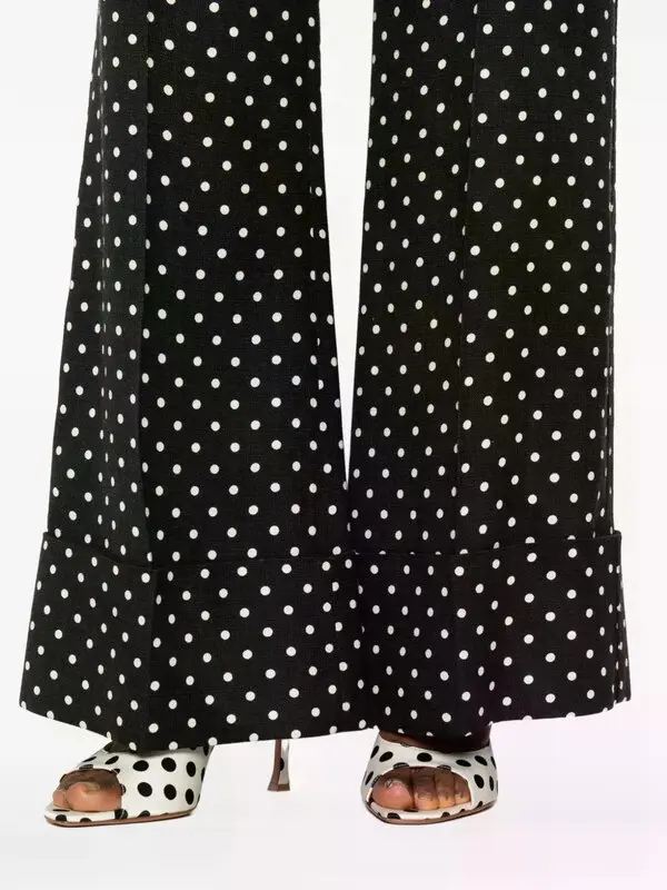 Valentino Garavani Polka-dot Cuffed Trousers - Black