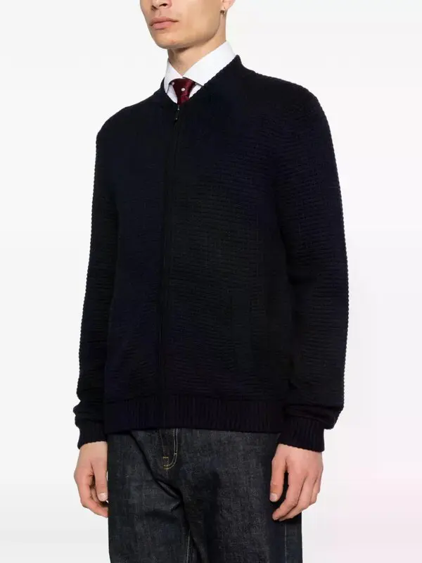 Eric Bompard Waffle-knit Zipped Cardigan