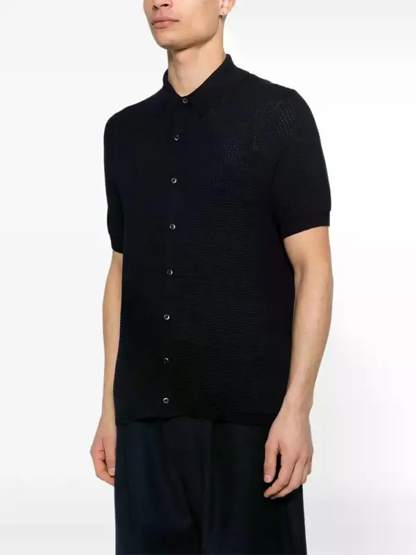 Eric Bompard Waffle-knit Buttoned Shirt