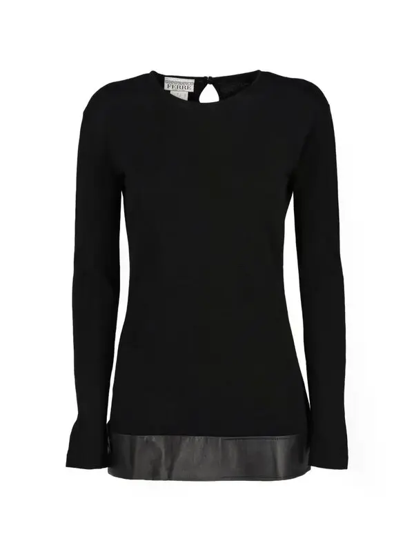 Gianfranco Ferre Leather Panelled Top