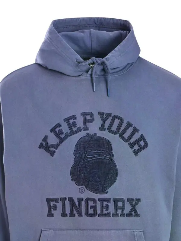 FINGERCROXX Logo-patch Hoodie - Blue