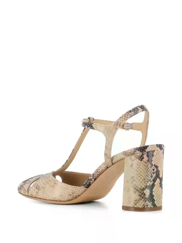 SERGIO LEVANTESI Giselle 6 Reptile-effect Sandals - Neutrals