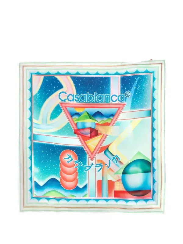 Casablanca Printed Scarf - Blue