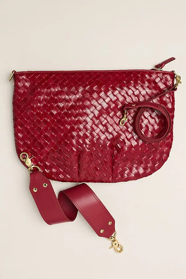 Clare V. Moyen Messenger Crossbody Bag - Garnet