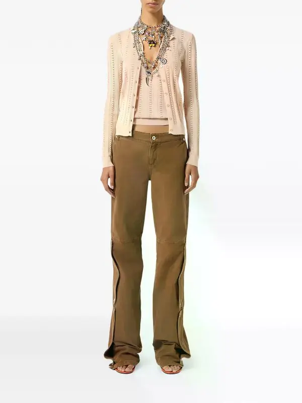 Blumarine Knitted V-neck Top - Neutrals