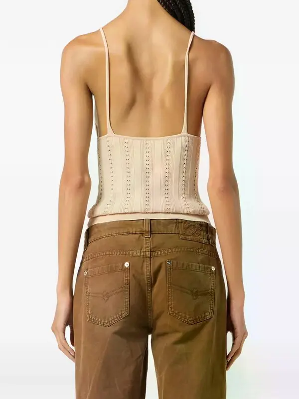 Blumarine Knitted V-neck Top - Neutrals
