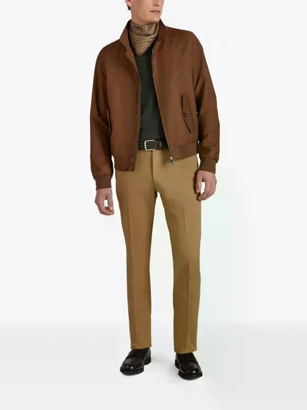 Montedoro Zip-fastening Jacket With Band Collar And Ribbed Trims