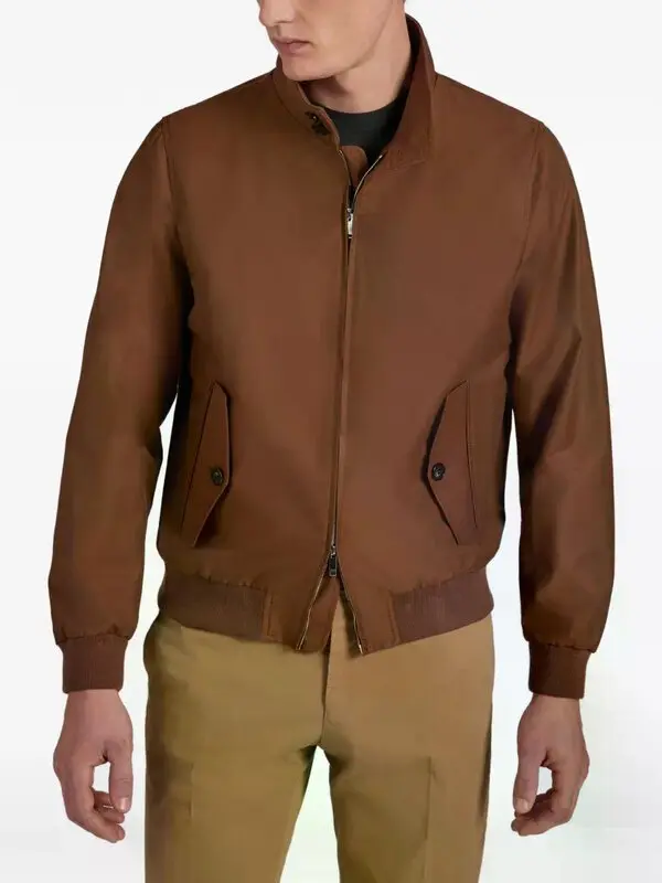 Montedoro Zip-fastening Jacket With Band Collar And Ribbed Trims
