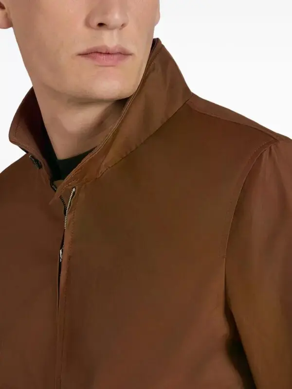 Montedoro Zip-fastening Jacket With Band Collar And Ribbed Trims