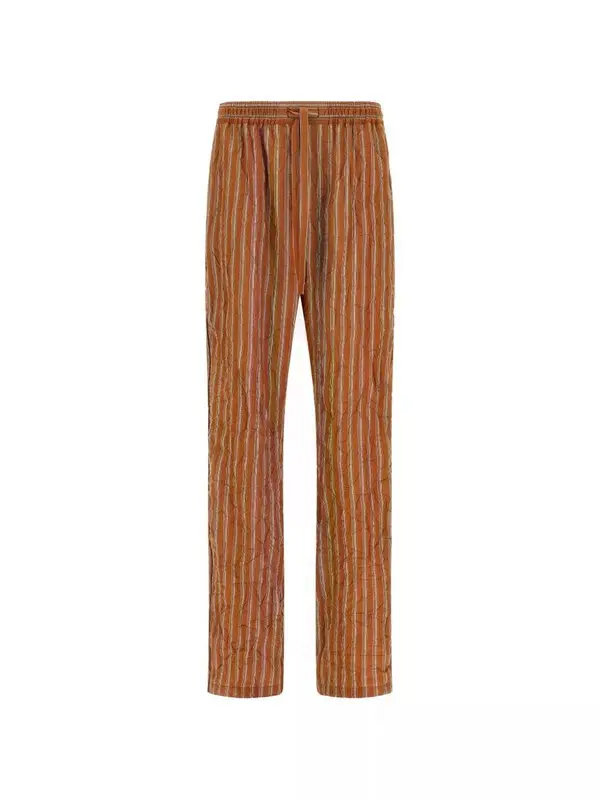 Dolce & Gabbana Striped Drawstring Trousers - Brown