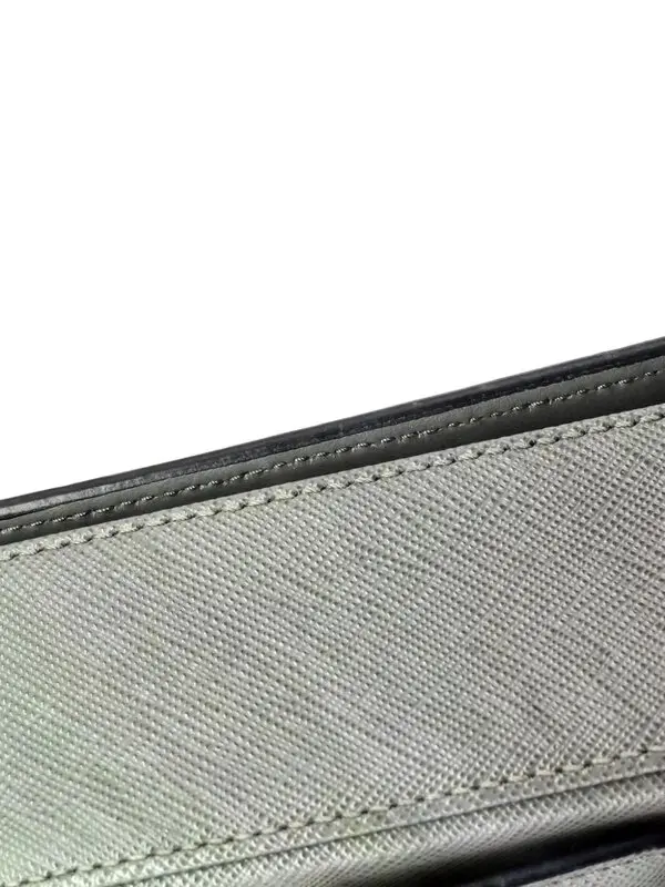Prada Embleme Flap Bag Saffiano Leather Small Shoulder Bag - Grey