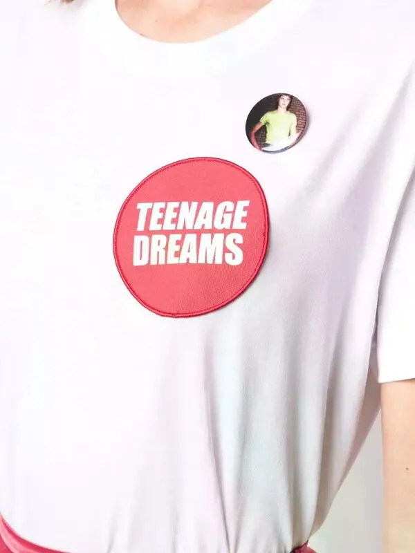 Raf Simons Teenage Dreams-patch Cotton T-shirt - White