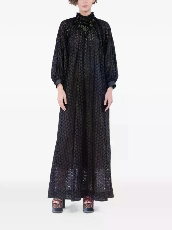 Biyan Gathered-neck Maxi Dress