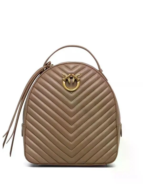 Pinko Love Chevron Backpack - Brown