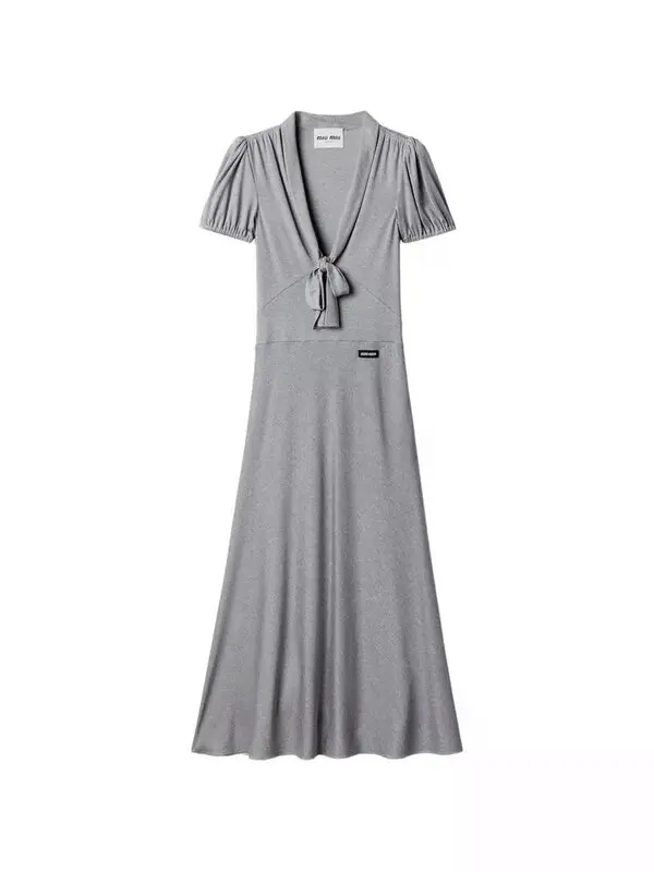 Miu Miu Tie-neck Midi Dress