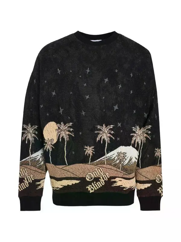ONLY THE BLIND Cotton Landscape Design Sweatshirt