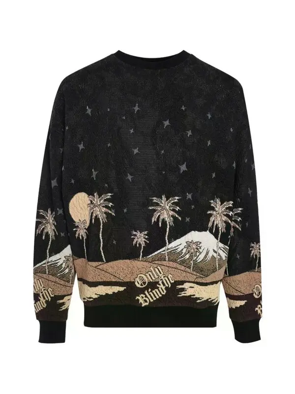 ONLY THE BLIND Cotton Landscape Design Sweatshirt